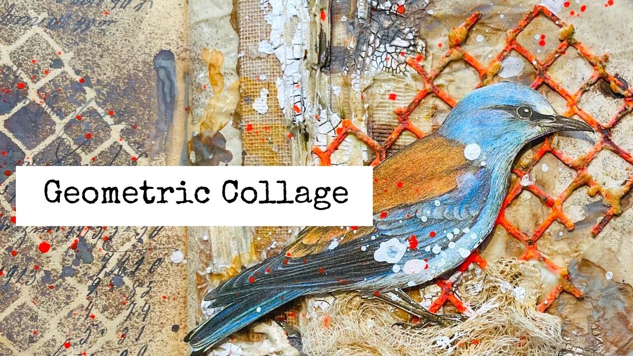 Geometric Collage/Process Video/#junkjournaljuly - YouTube