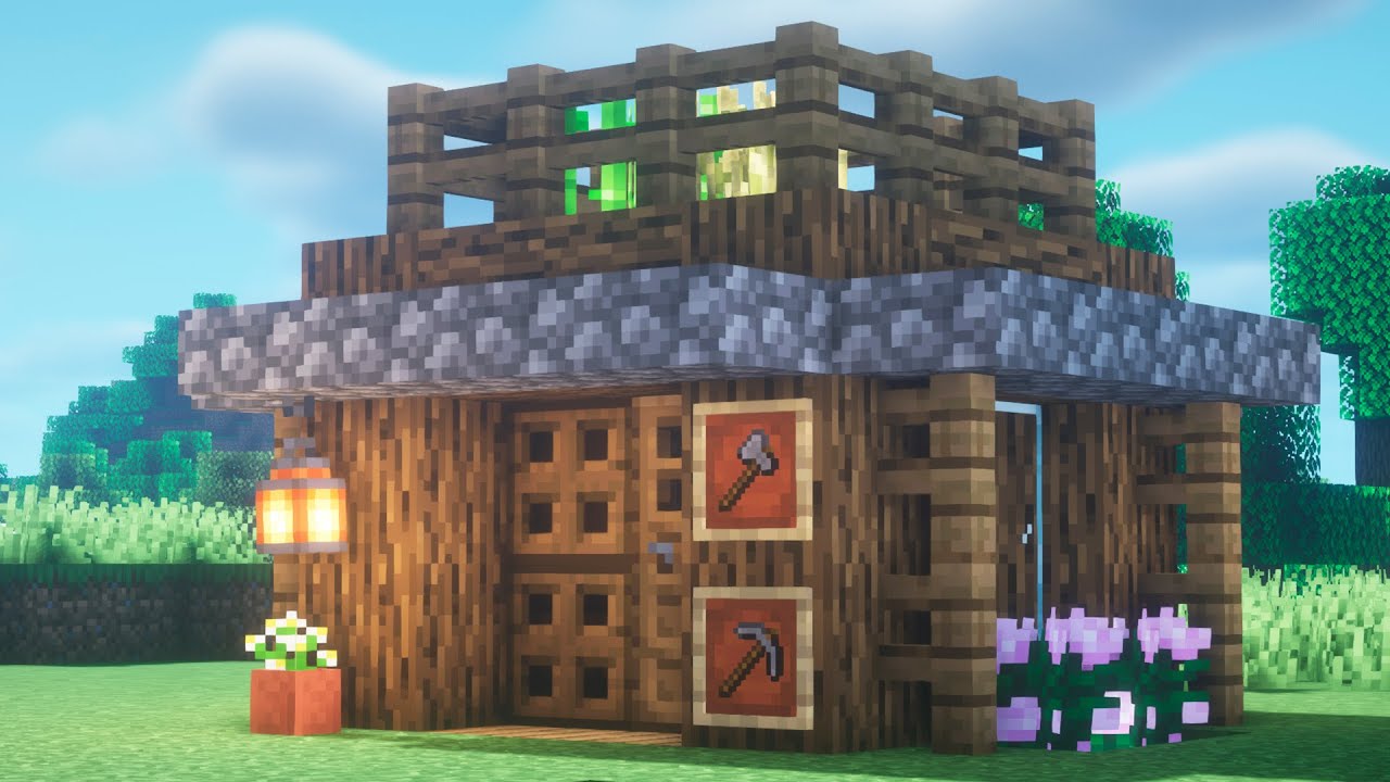 Minecraft Small Wooden House Tutorial / How to build a Small Survival ...