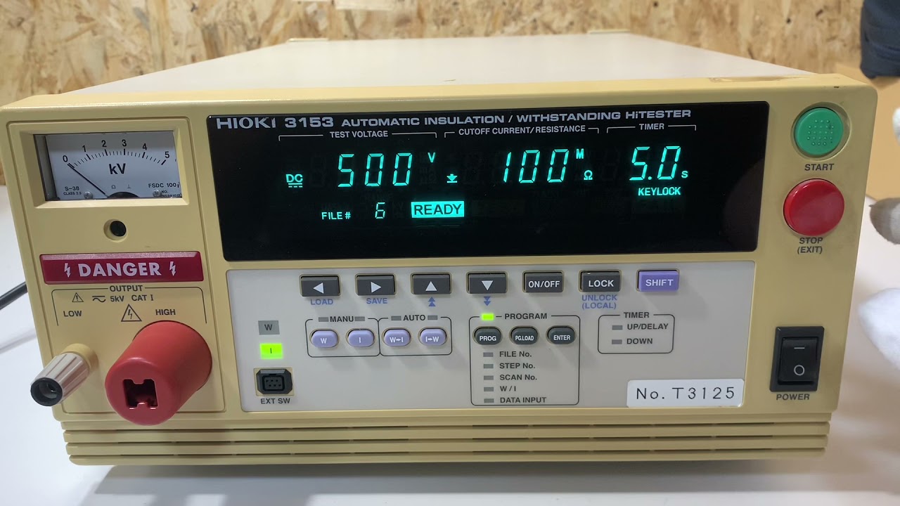 HIOKI 3153 AUTOMATIC INSULATION/WITHSTANDING HiTESTER - YouTube