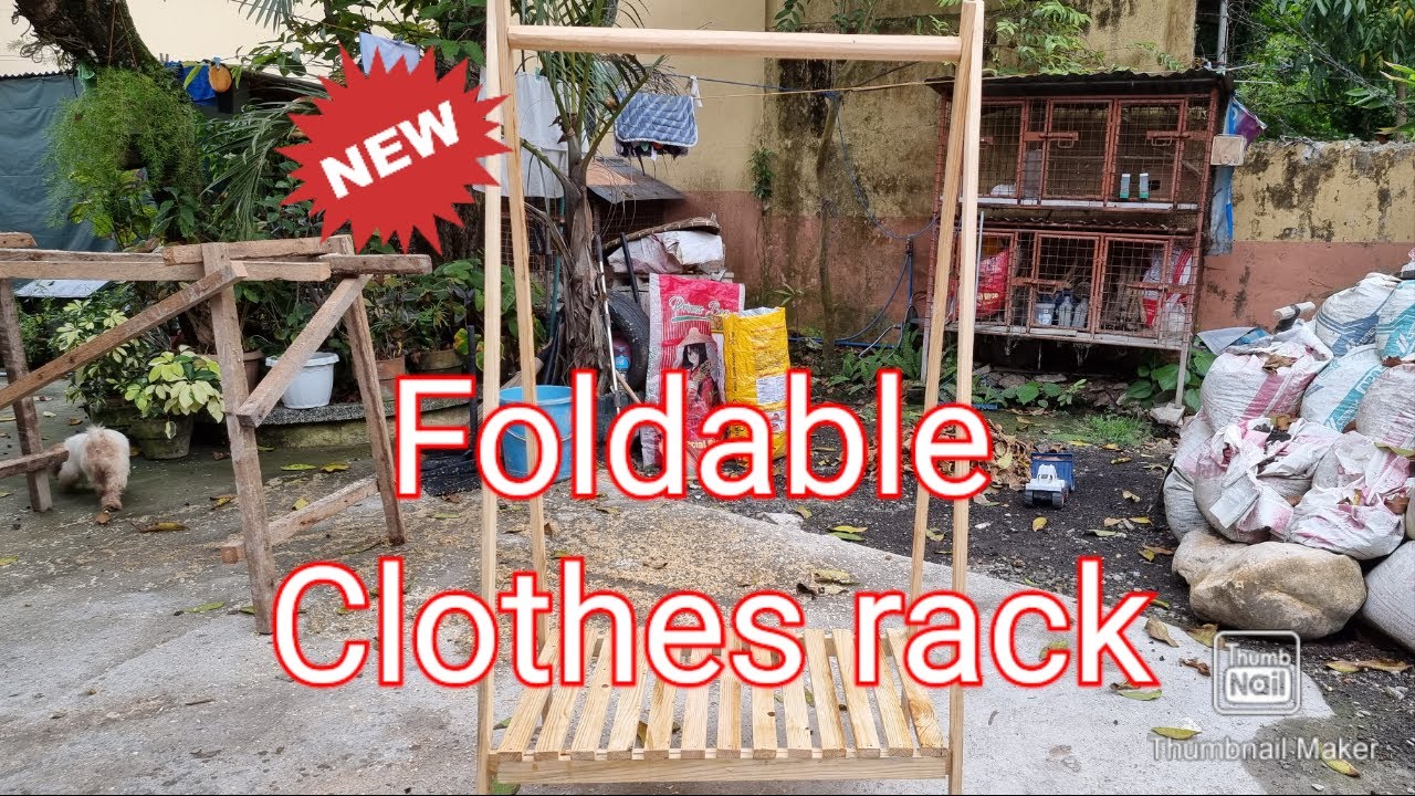 How to make Foldable Clothes Rack. Easy and Space saving woodworks ...