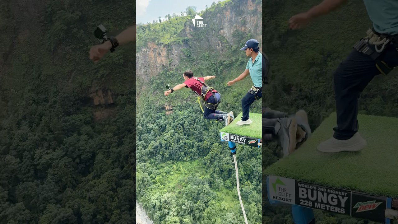 World’s 2nd highest Bungee | The Cliff | Kushma, Parbat, Nepal #bungee ...