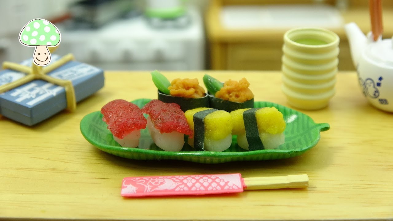 【Konapun&Re-ment】mini sushi making in Miniaturekitchen ＃Re-ment # ...