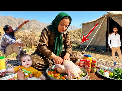 Soumaya cooking: a stuffed chicken in the wild + collecting firewood and grazing herds