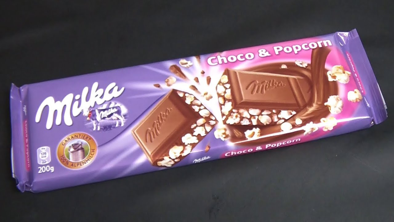 Milka - Choco & Popcorn [200g] (mit gesalzenem Popcorn) - YouTube