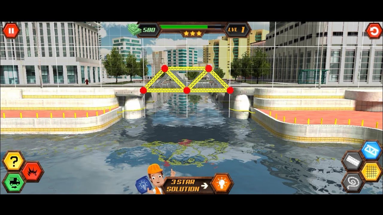 Bridge Construction Simulator Level 1 #game #gaming #gameplay - YouTube