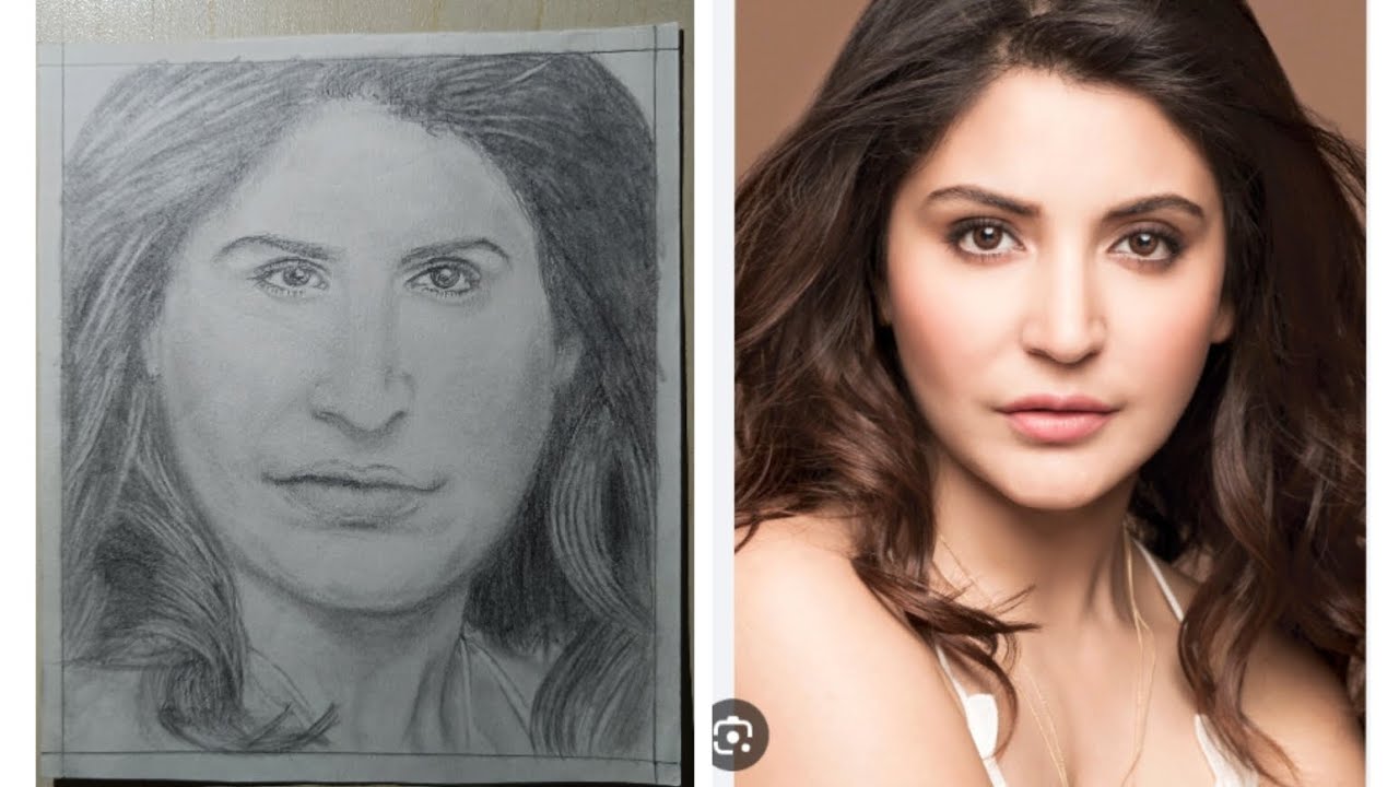 Anushka Sharma Full Sketch tutorial. Photo to Sketch - YouTube