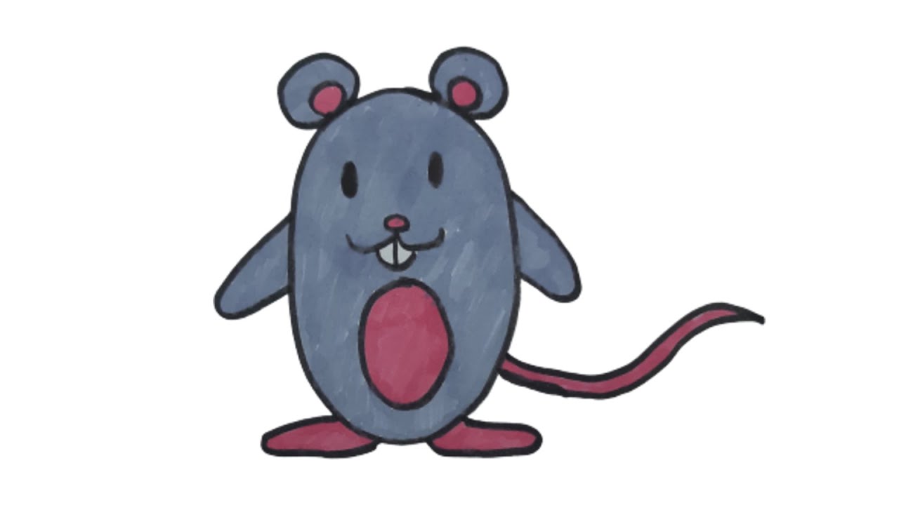 How to Draw a Cute Mouse – For Kids - YouTube