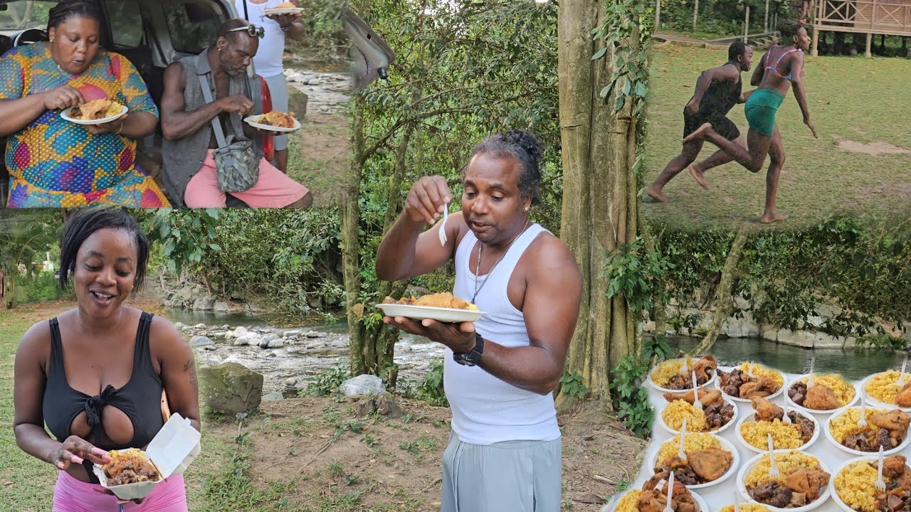 Epic cookout at the riverside | Stew pork | Fry Chicken | pumpkin rice ...