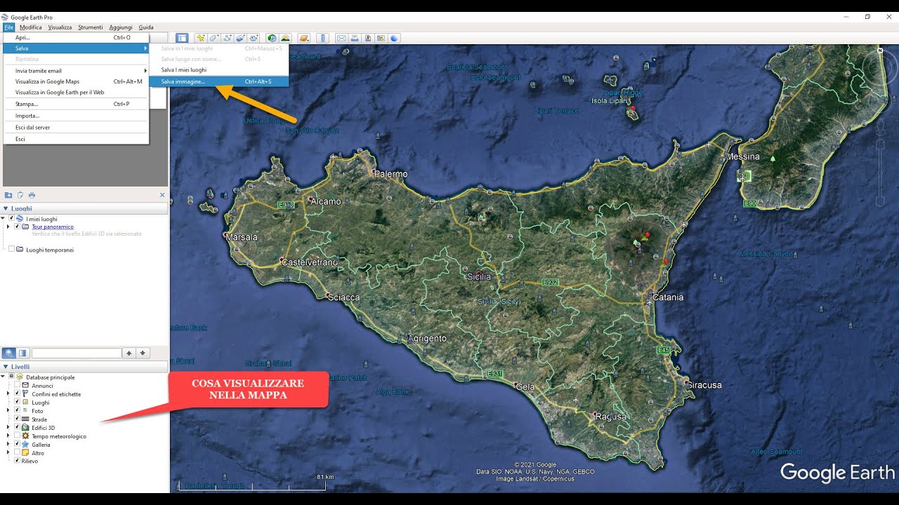 Come scaricare da Google Earth Pro immagini di mappe e di foto di ...