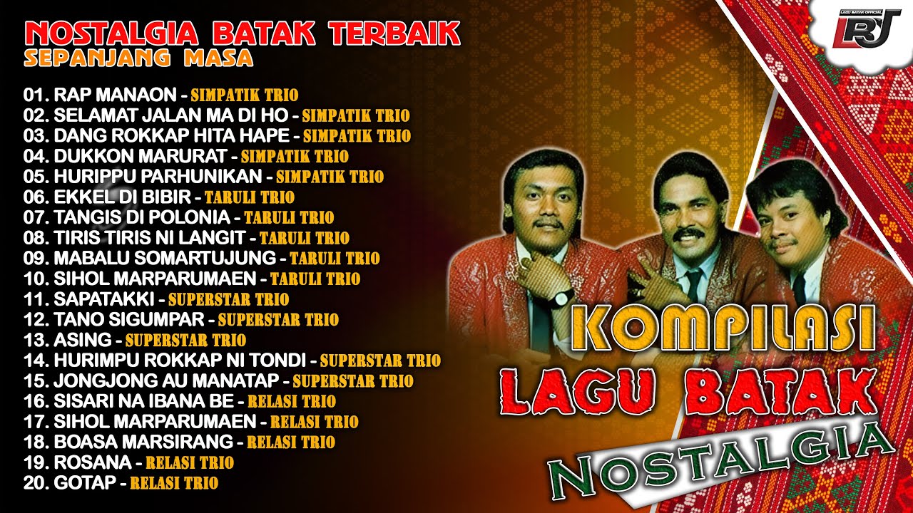 Kompilasi Lagu Batak Nostalgia Simpatik Trio, Taruli Trio, Superstar ...