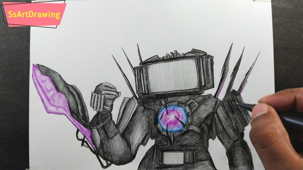 How To Draw a Titan TV Man | Drawing TV Man In Skibidi Toilet 74 - YouTube