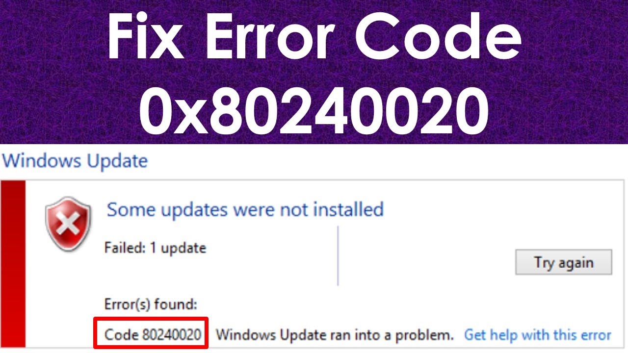 How to fix error code 0x80240020 windows update ran into a problem - YouTube