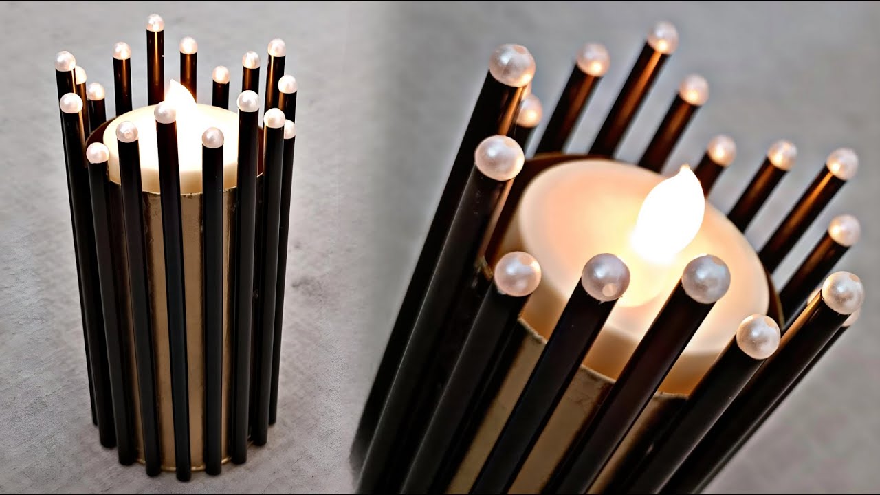 (51) Making a beautiful CANDLESTICK at home - candle holder idea ...