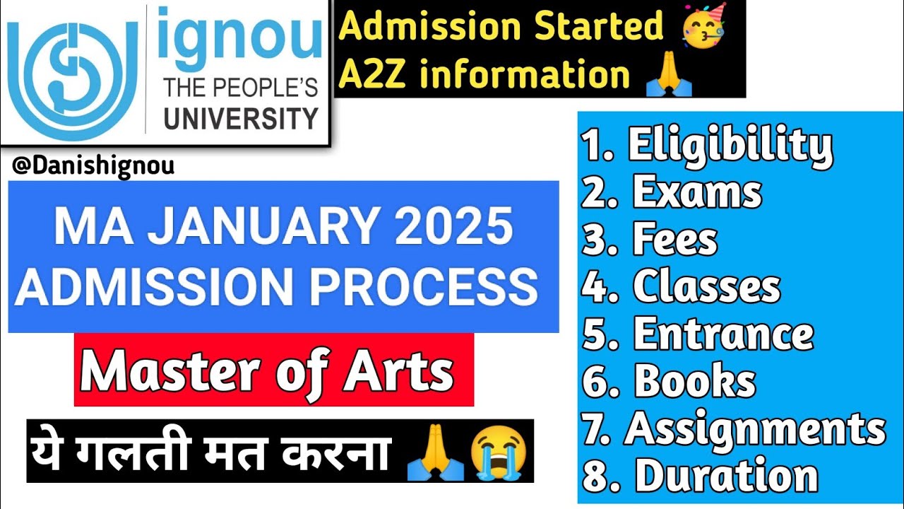 Ignou MA Admission 2025 | IGNOU January 2025 Admission | Ignou MA 2025 ...