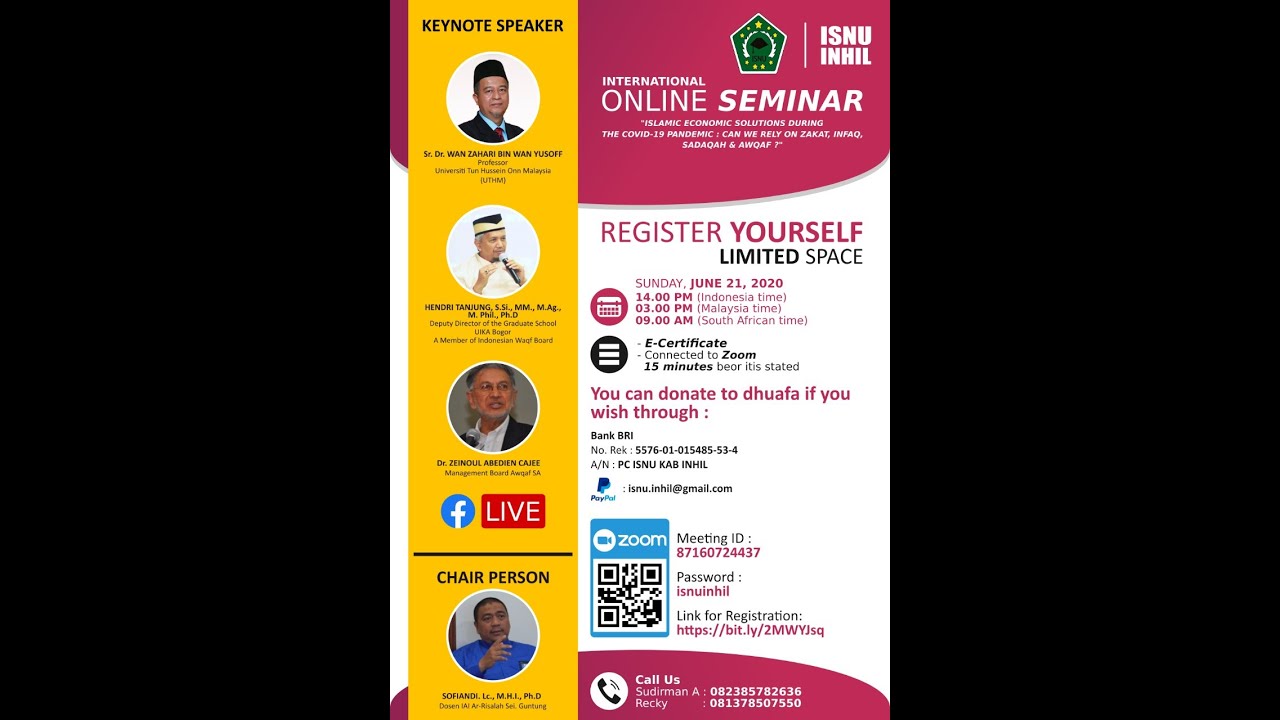 International Online Seminar on Islamic Economic Solutions | ISNU ...