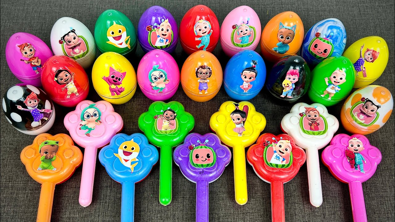 Finding Pinkfong Rainbow EGGS CLAY Coloring! Satisfying ASMR Videos ...