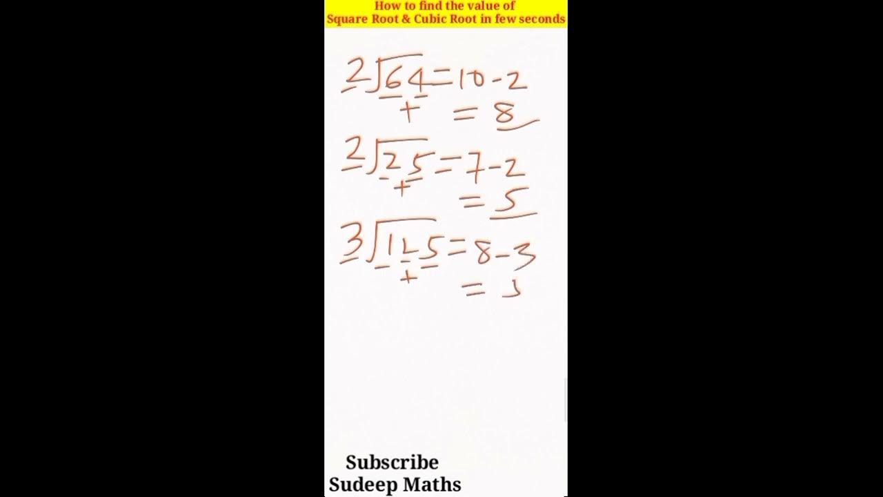 How To Find The Value Of Square Root Cubic Root In Few Seconds how-to-find-the-value-of-square-root-cubic-root-in-few-seconds
