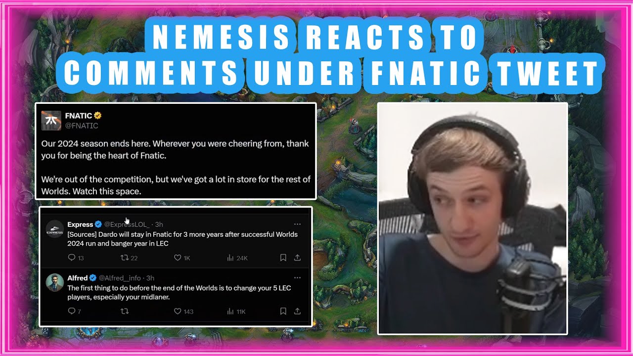 Nemesis Reacts to Comments Under FNATIC Tweet 👀 - YouTube
