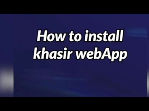 How to download khasir web application - YouTube