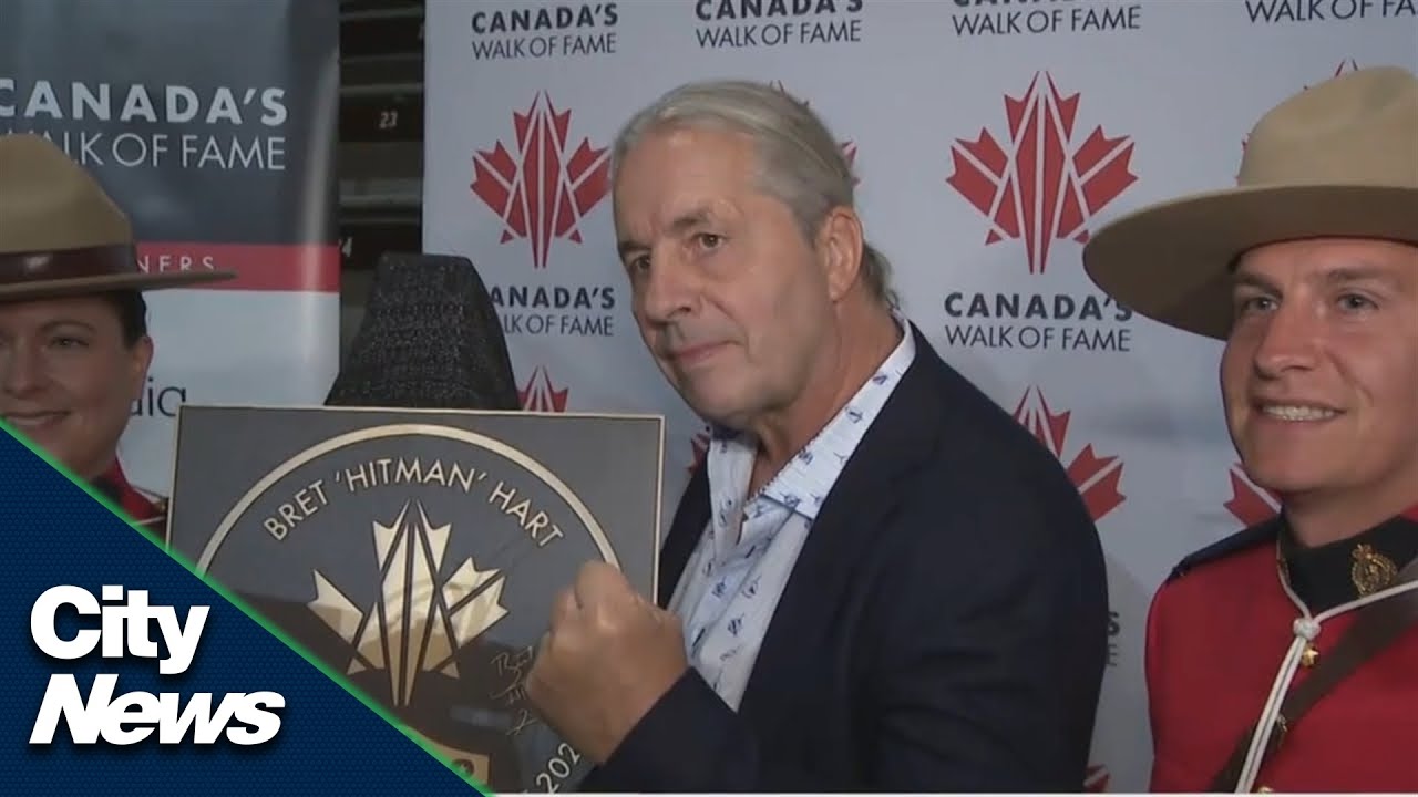 Bret 'The Hitman' Hart celebrates Canada Walk of Fame Induction in ...