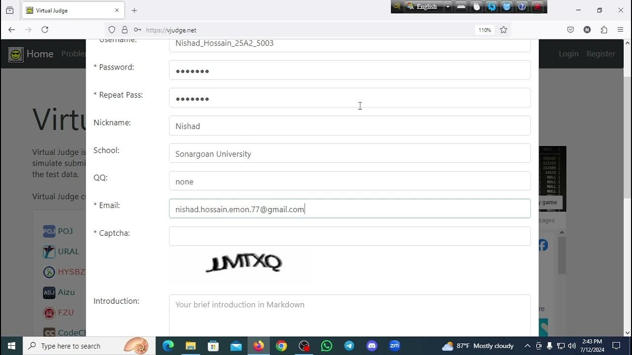 How to create a vjudge account. - YouTube