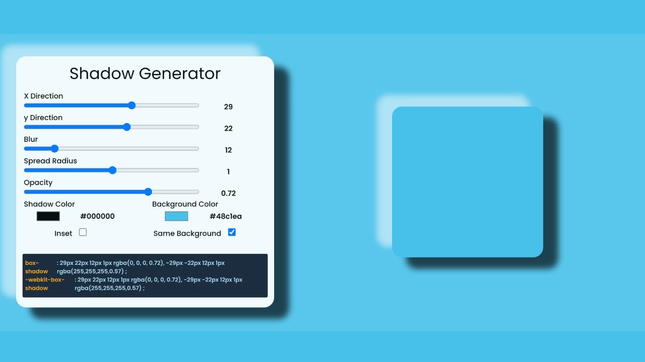 Build and Deploy CSS Shadow Generator | JavaScript Project - YouTube