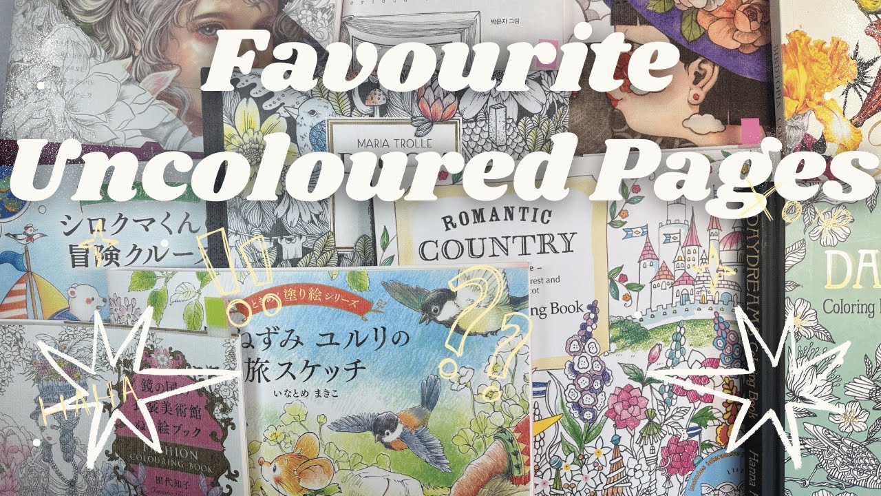 My Favourite Uncoloured Pages | Adult Coloring | Adult Colouring - YouTube