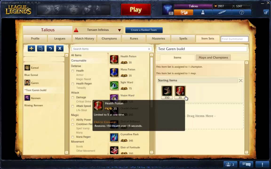 Creating a custom item build in League of Legends - YouTube