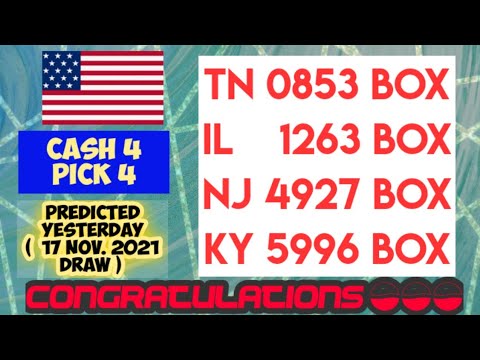 CONGRATS ! 4 STATES for WINNINg: Cash 4 Pick 4 ( TN - IL-NJ-KY ) 17 Nov ...