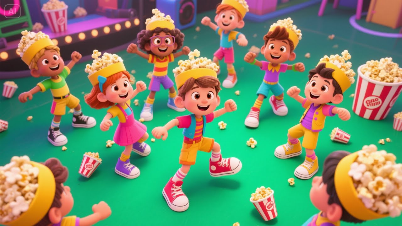 "Popcorn Dance Party | New Baby Song 2025 | Fun Nursery Rhyme for ...