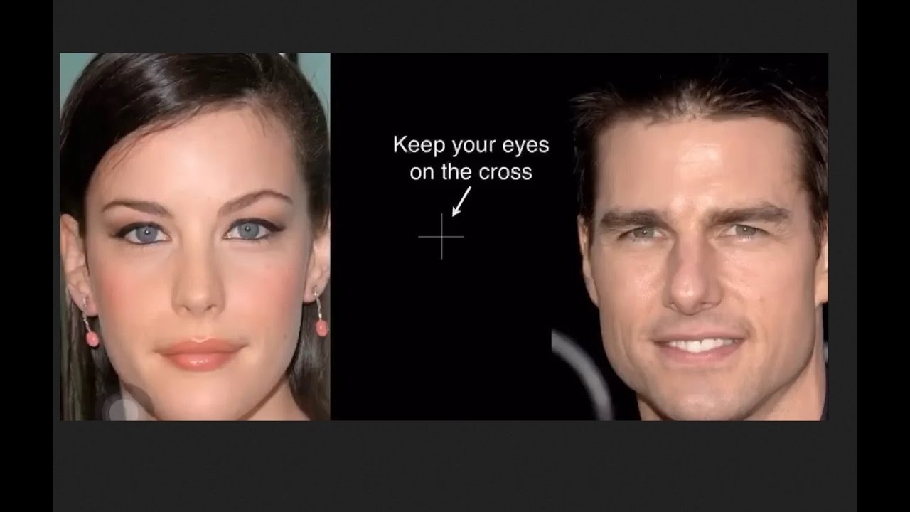 Stare at the cross in the center. You should see some very funky faces ...