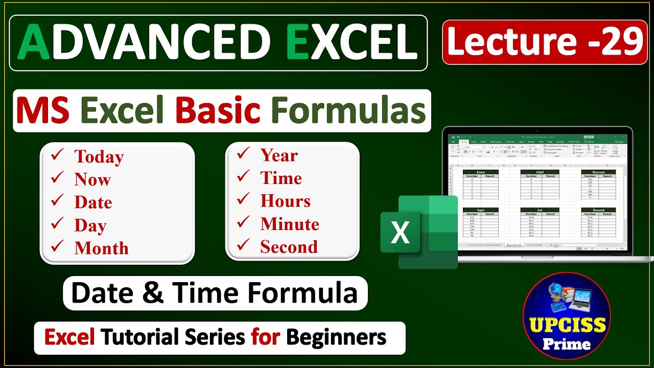 Microsoft Excel Date and Time Formulas in Hindi | Date & Time Functions ...
