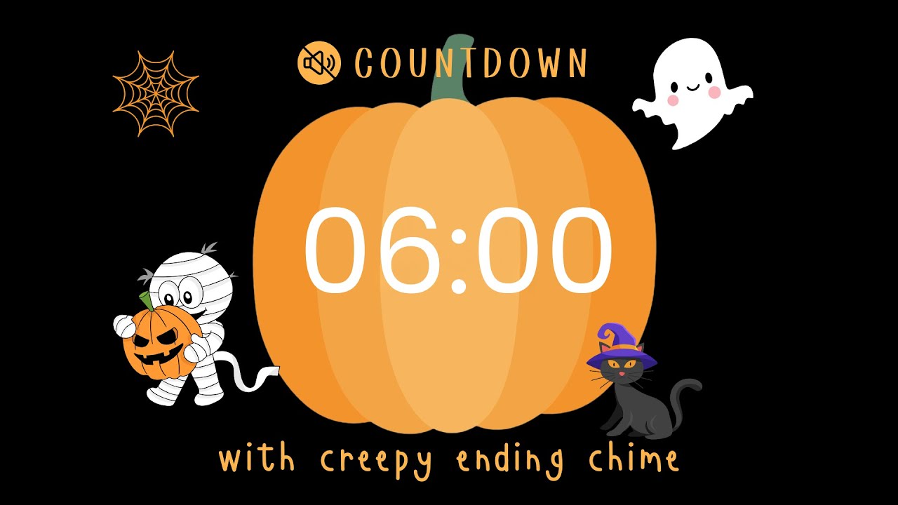 6 Minute Silent Halloween Timer Countdown 🎃 Creepy Chime - YouTube