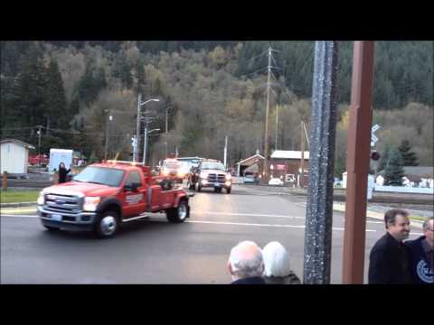 Josh tow truck procession tribute - YouTube
