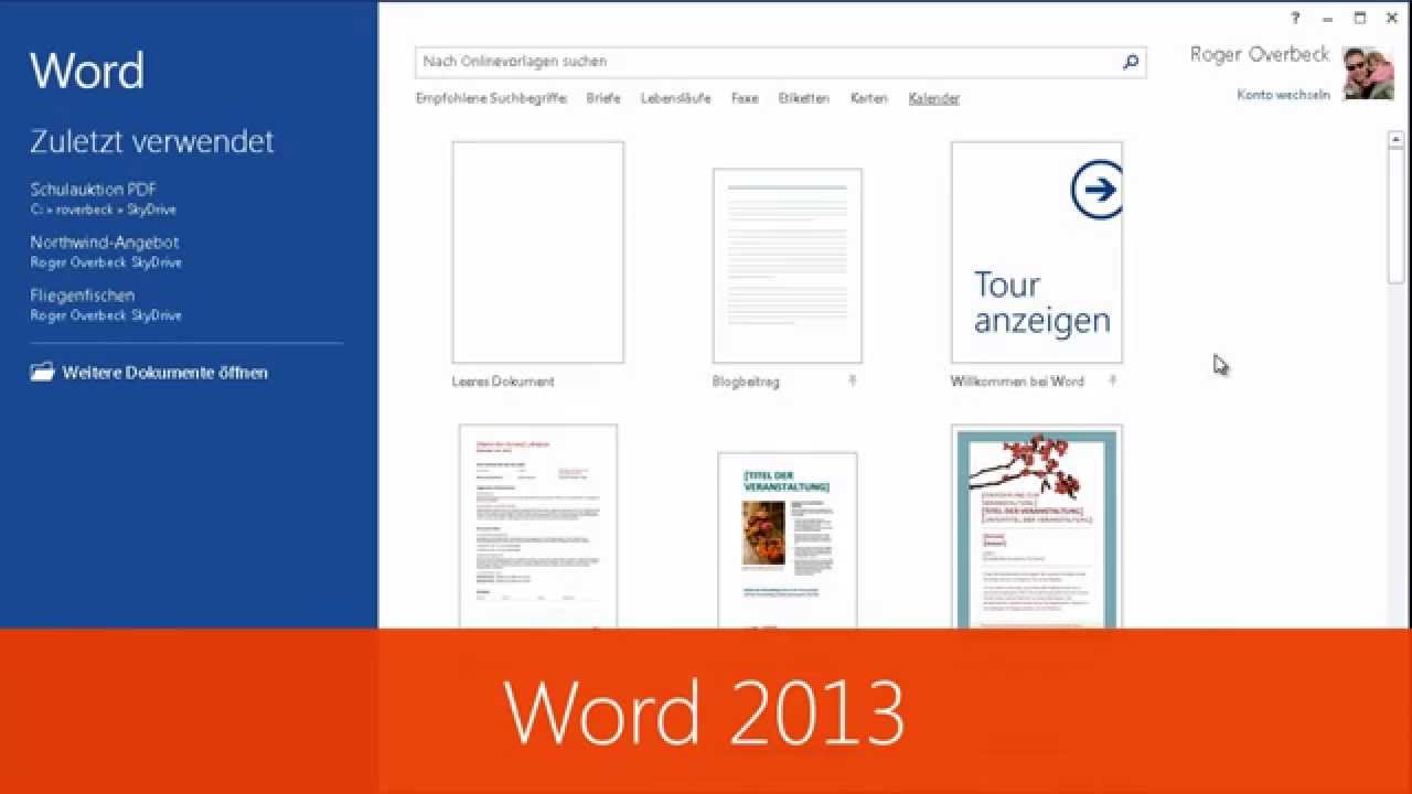 Microsoft Word 2013 Features - YouTube