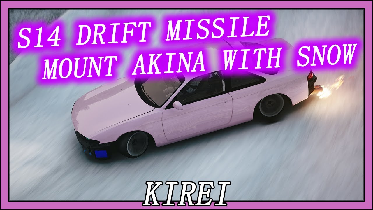 s14 missile in a snowy akina downhill drifting l Initial D stage 8 ...