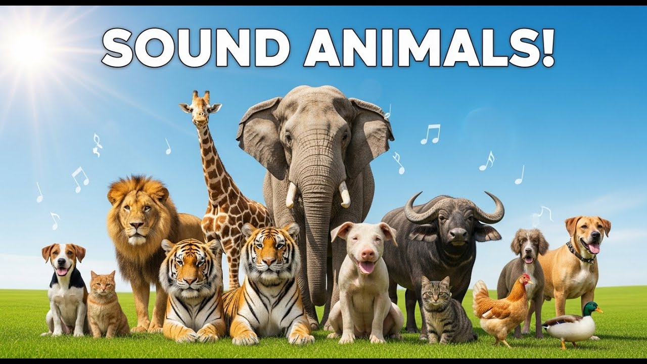 Top 100 Animal Voices | Big Sound Learning for Kids - YouTube