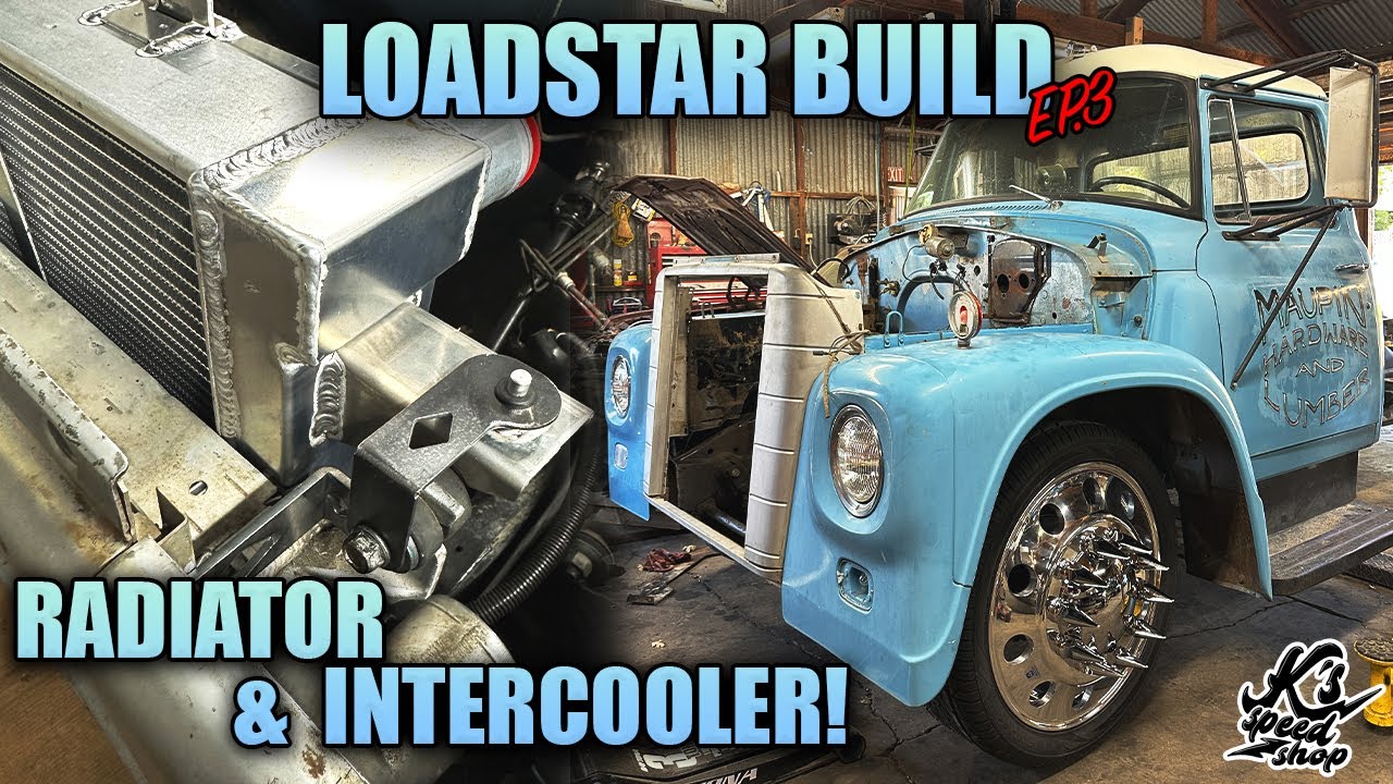THE RADIATOR FITS!! & THE INTERCOOLER! 1966 IH LOADSTAR BUILD - YouTube