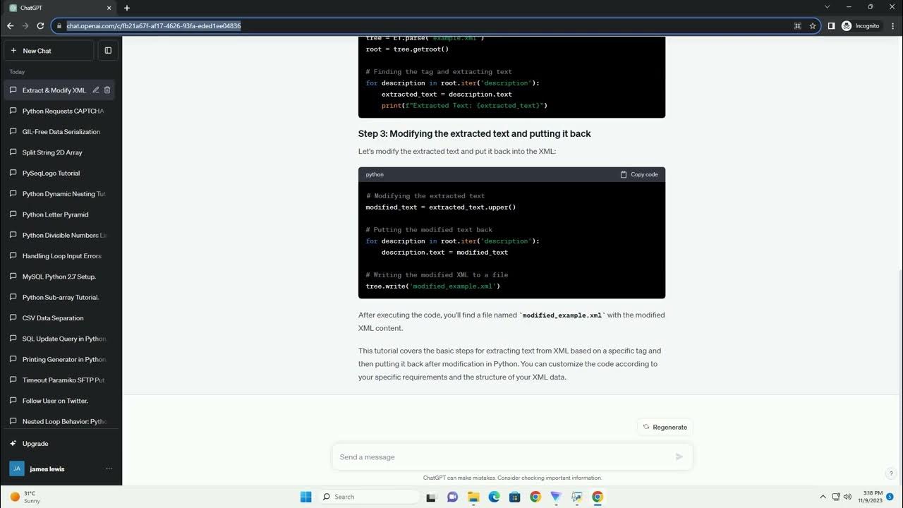 How to extract text from XML based on a tag then put it back Python - YouTube