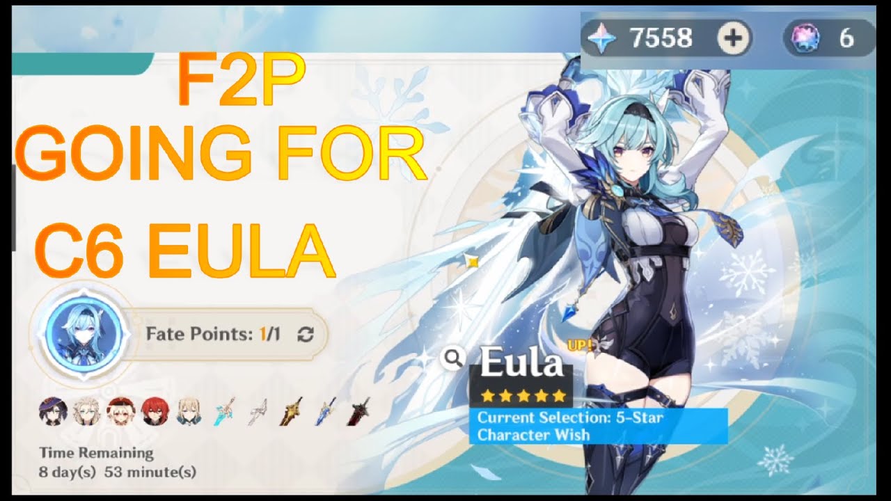 F2P Going For C6 Eula on the Chronicle Wish Banner / Genshin Impact ...