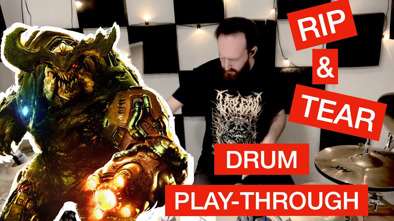 DOOM - RIP & TEAR (Drum Play-Through - By Michael Devlin - Session Drummer) - YouTube