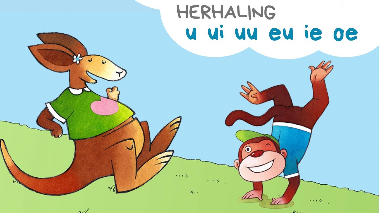 Ik lees met hup en aap: herhaling u,ui,uu,eu,oe,ie - YouTube