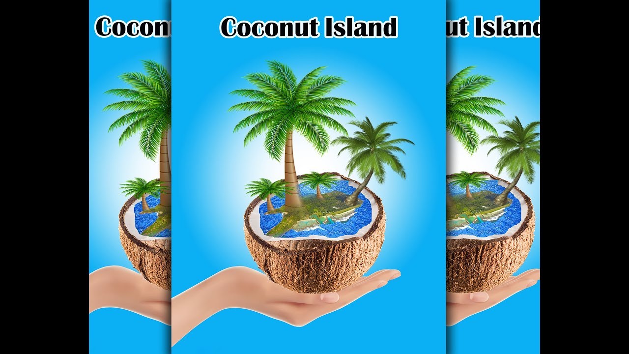 Advertising Poster Design and Coconut island - Photo Manipulation ...