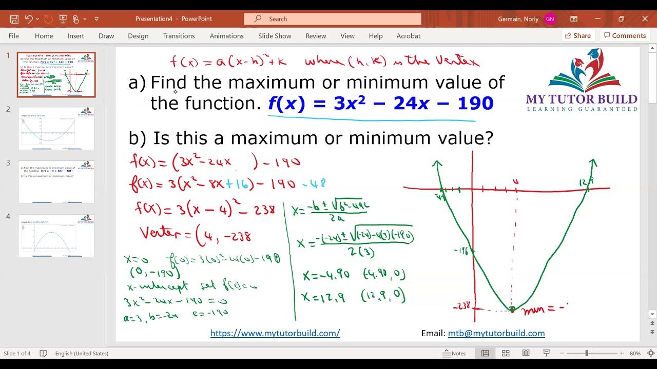 find-the-maximum-or-minimum-value-of-the-function-f-x-3x-2-24x
