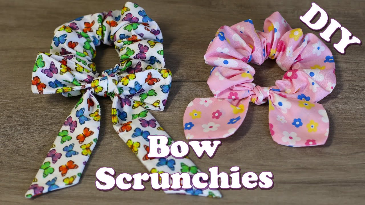 DIY How to Make Bow Scrunchies | Knot Tail Scrunchie | 2 Styles | DIY ...