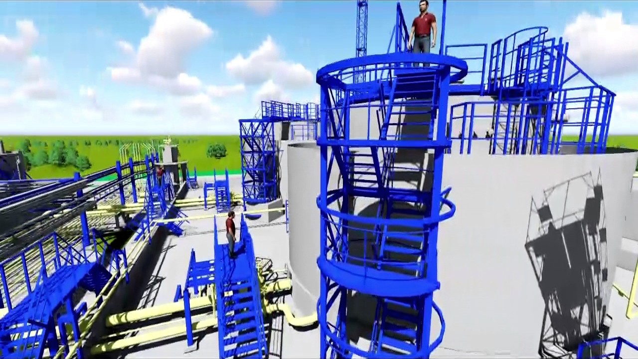 Oil & Gas Plant 3D Animation - Modeled in Aveva Pdms (MTBE) - YouTube