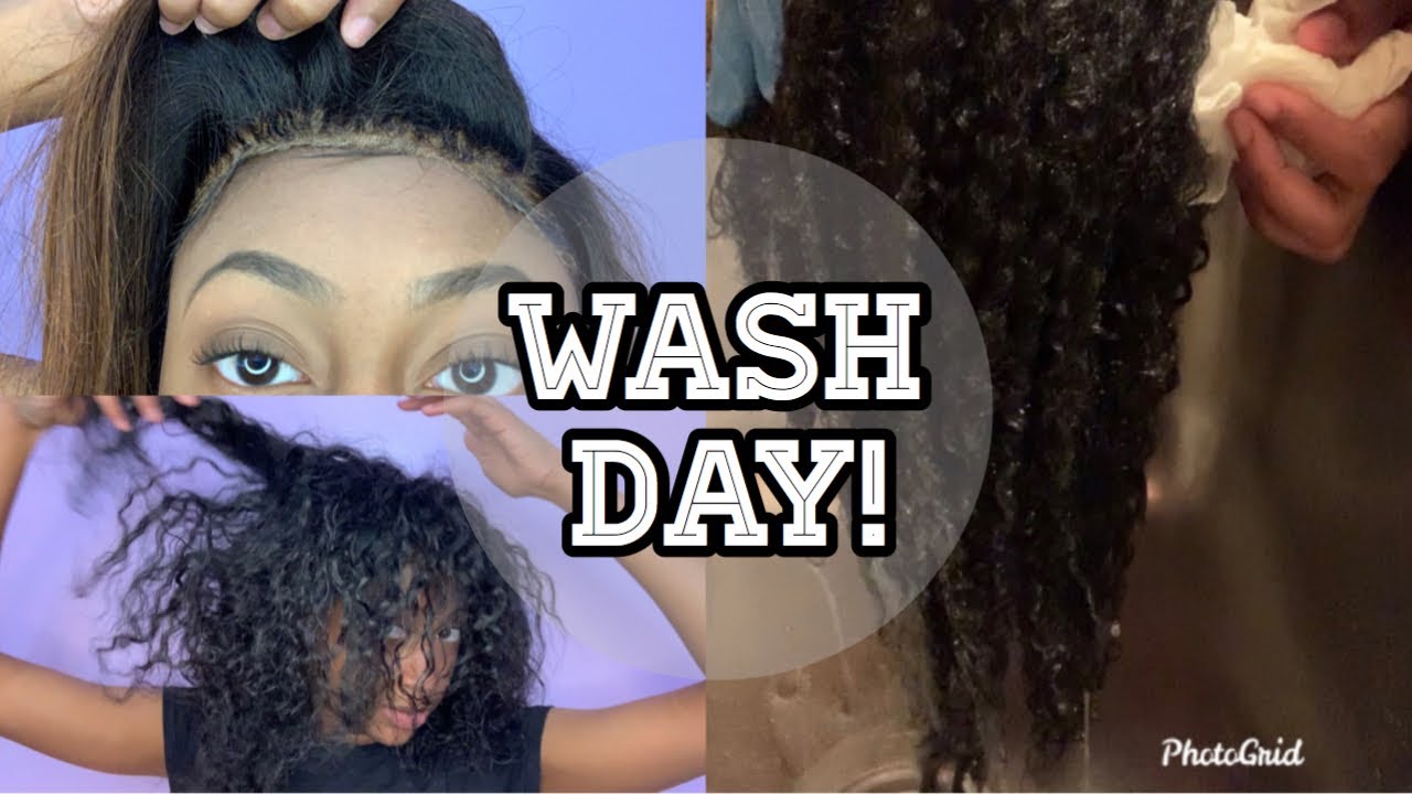 Wash Day Routine | LACE FRONT WIG REMOVAL - YouTube