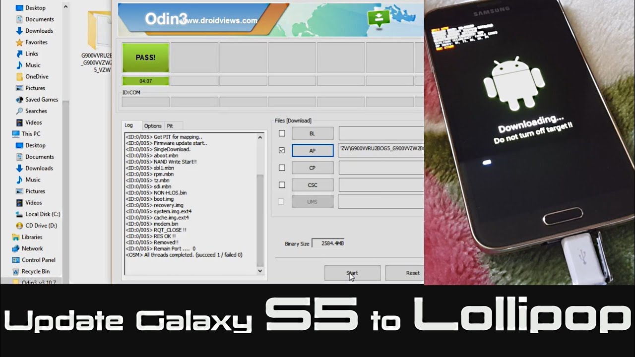 Update Samsung Galaxy S5 Kitkat To Lollipop | Android 5.0 | No Root ...