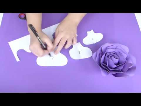 DIY: Papírvirág sablon- rózsa / Paper rose template tutorial - YouTube