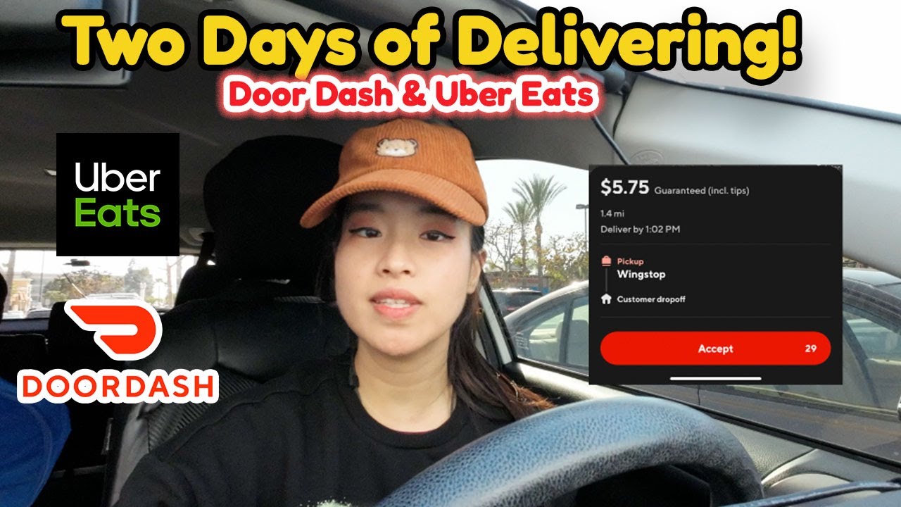 My Two Days Of Delivering Uber EATS and Door Dash! Uber Eats Ride Along! Dinner Shift Full Moon ...
